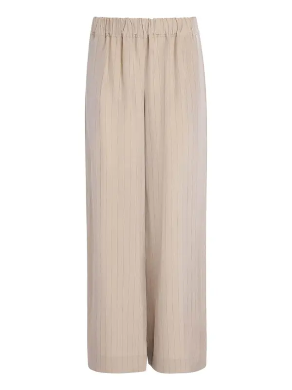 LIBEROWE Pinstripe Palazzo Trousers - Beige