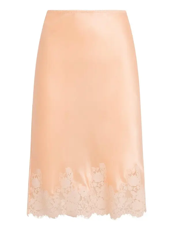DÔEN Silk-lace Elowette Midi Skirt - Pink