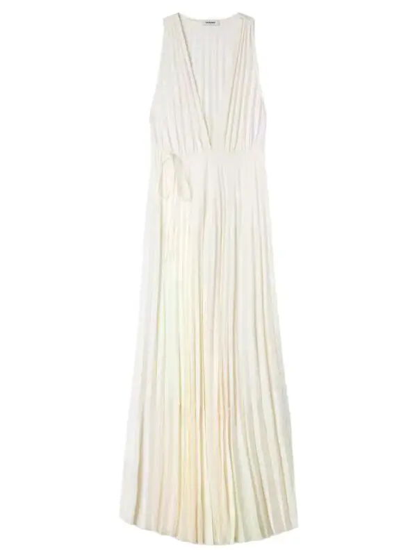 Sandro V-neck Maxi Dress - Neutrals