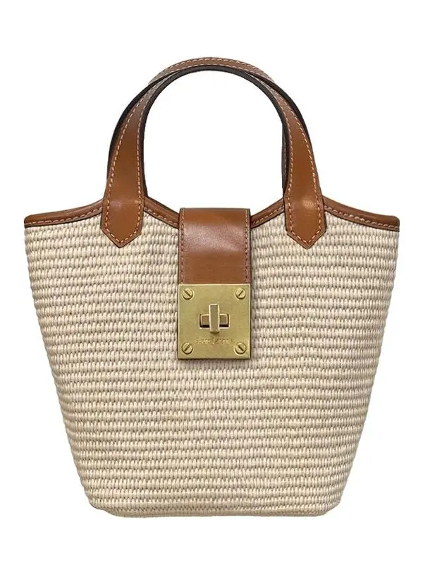Eric Javits Mini Myka Raffia Bucket Bag - Sand