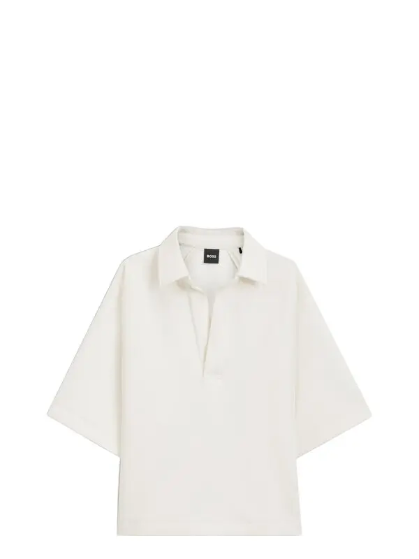 BOSS Loose-fit Polo Sweatshirt - White