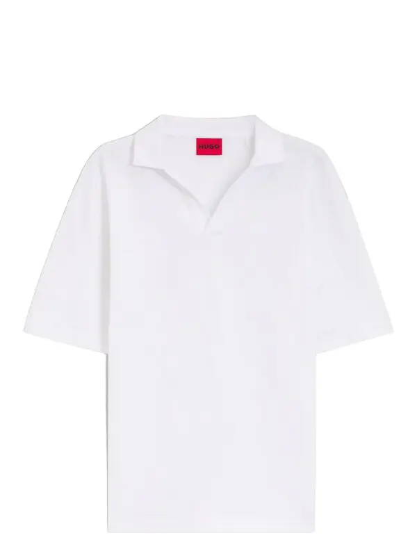 Hugo Relaxed-fit Polo In Breathable Cotton - White