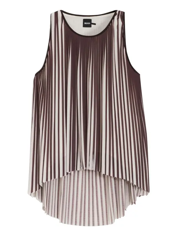 BOSS A-line Top With Plissé Pleats - Patterned