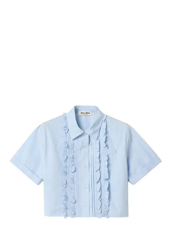 Miu Miu Poplin Shirt - Sapphire Blue