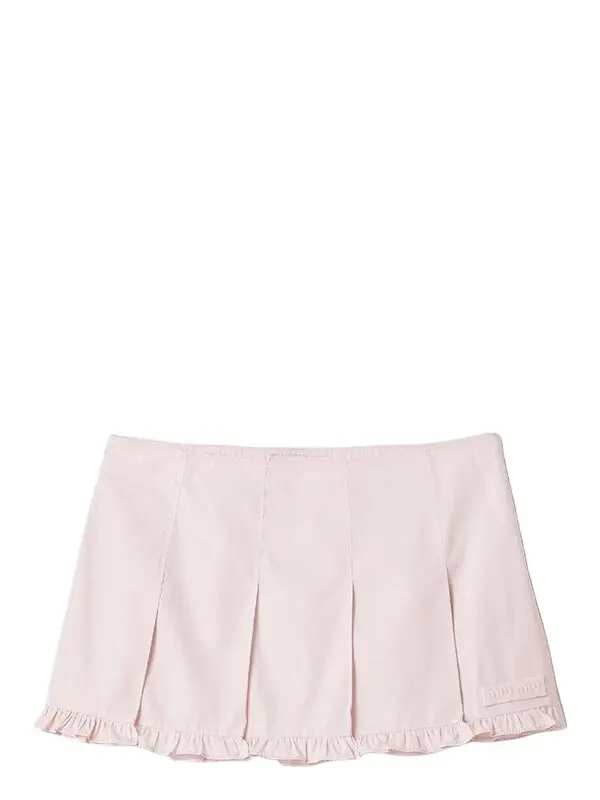 Miu Miu Poplin Pleated Mini Skirt - Alabaster Pink