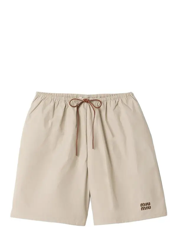 Miu Miu Panama Cotton Bermudas - Limestone