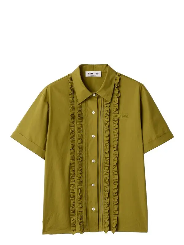 Miu Miu Poplin Shirt - Olive Green