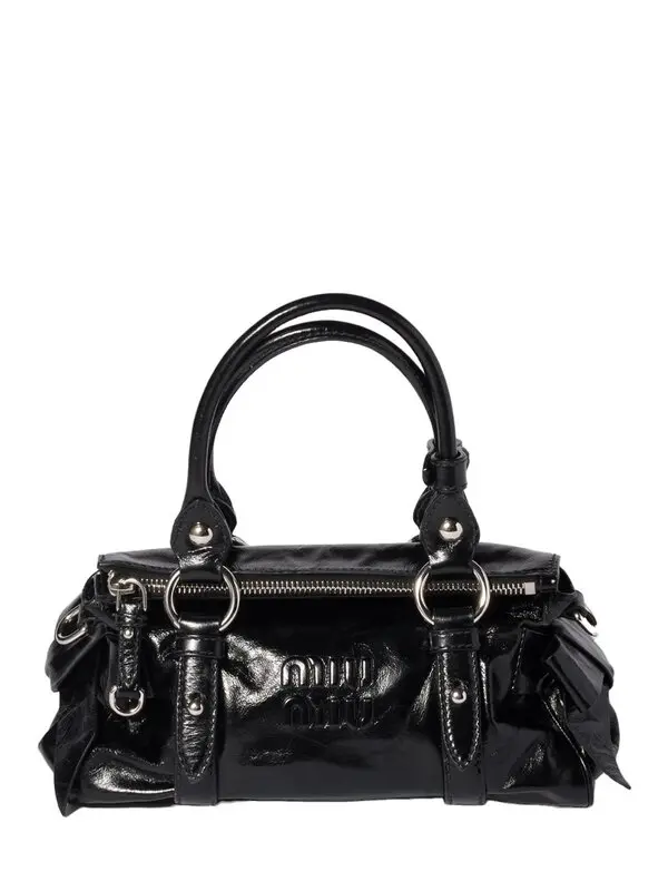 Miu Miu Shiny Leather Handbag - Black