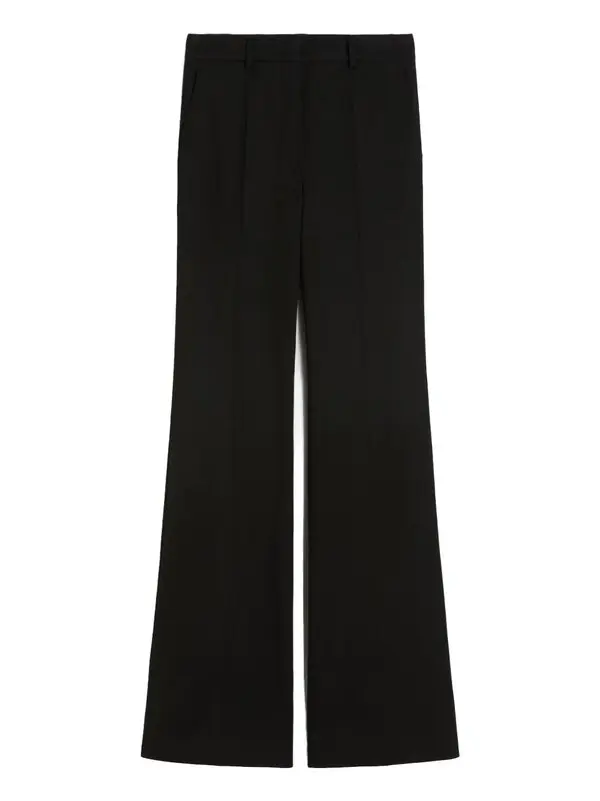 Max Mara Flared Trousers In Viscose Blend - Black