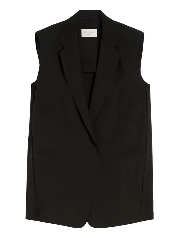 Max Mara Oversized Viscose Gilet - Black
