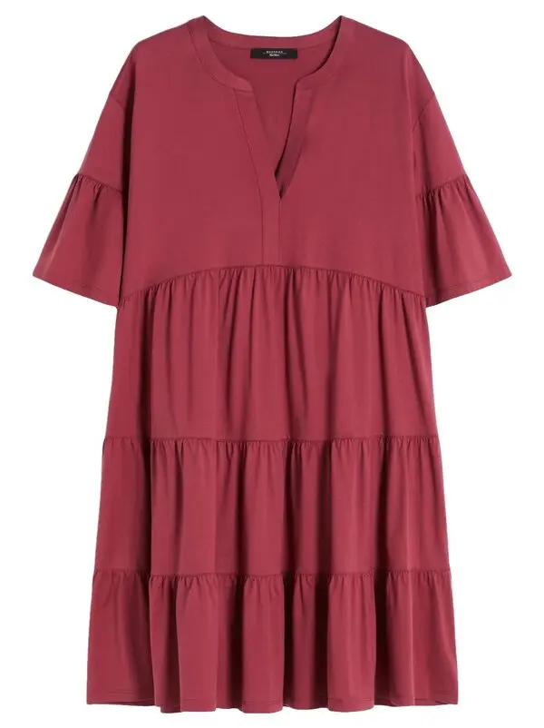 Max Mara Cotton Jersey Kaftan Dress - Cherry