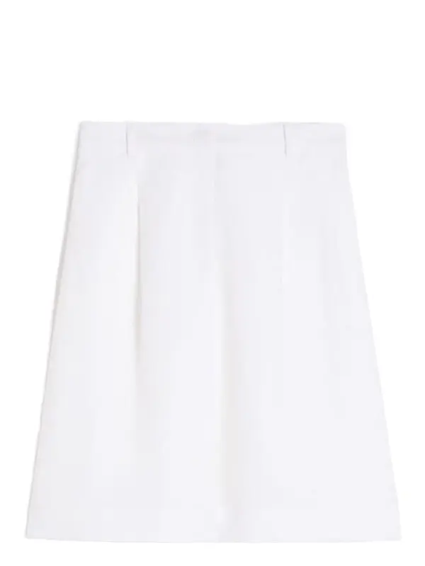 Max Mara Wide-leg Linen Bermuda Shorts - White