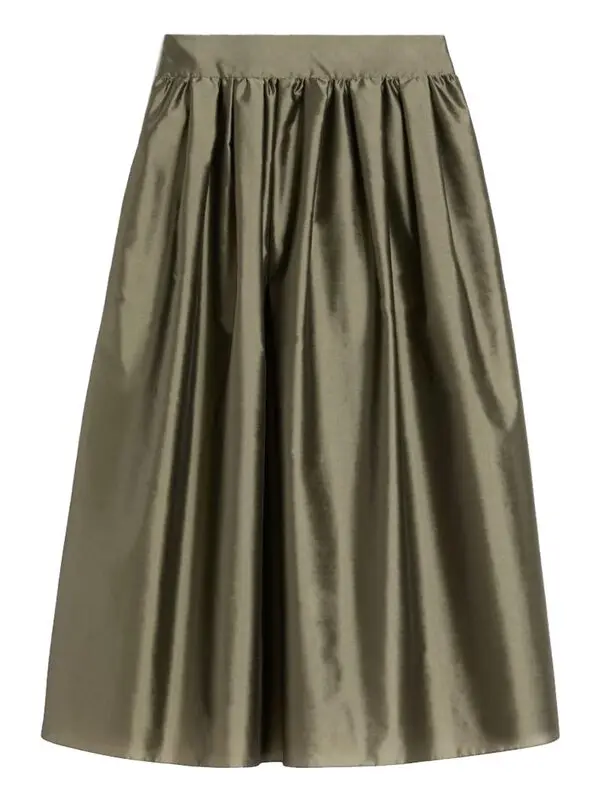 Max Mara Flared Pleated Organza Skirt - Sage Green
