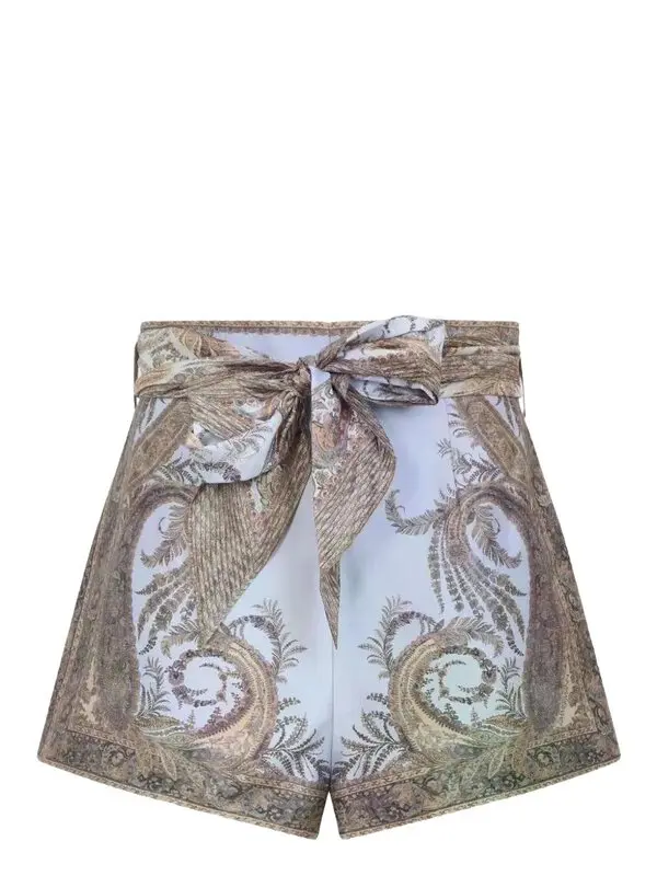 Zimmermann Hypnotic Paisley-print Shorts - Brown