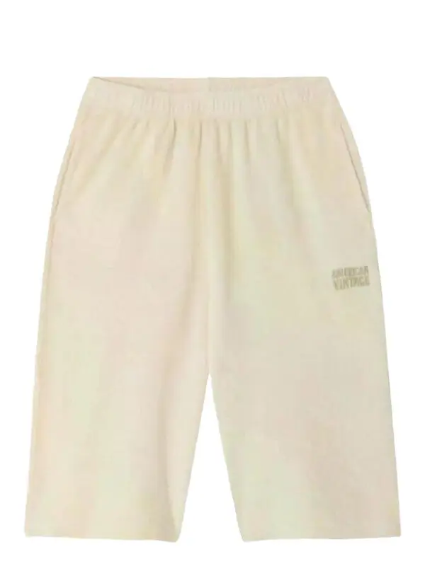 American Vintage Logo-embroidered Terry Shorts - Neutrals