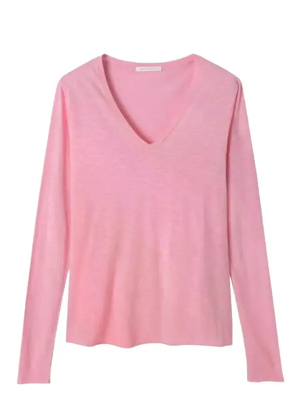 American Vintage Jacksonville V-neck Long-sleeve T-shirt - Pink