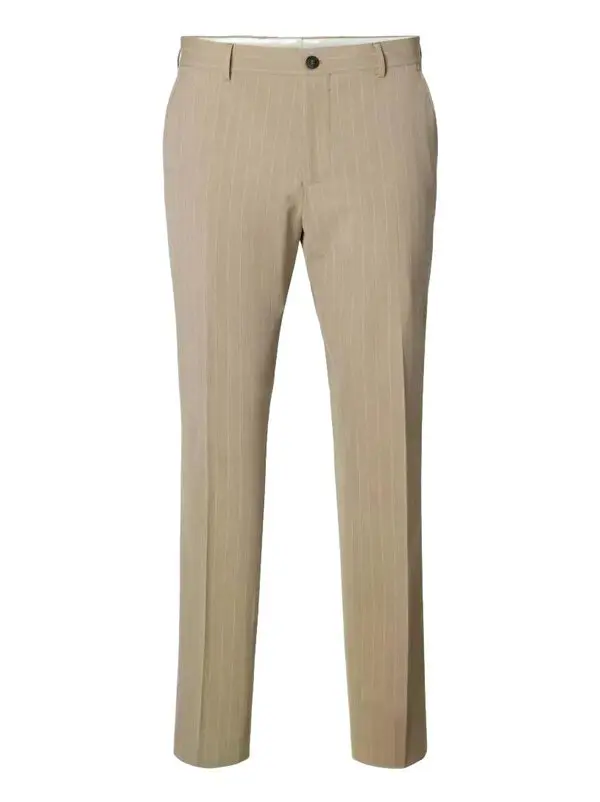 SELECTED Pinstriped Trousers - Neutrals