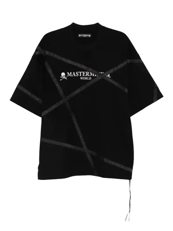 MASTERMIND WORLD Logo-print Panelled T-shirt - Black