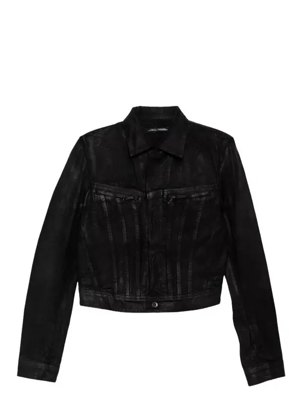 JULIUS Coated Cropped Jacket - Black