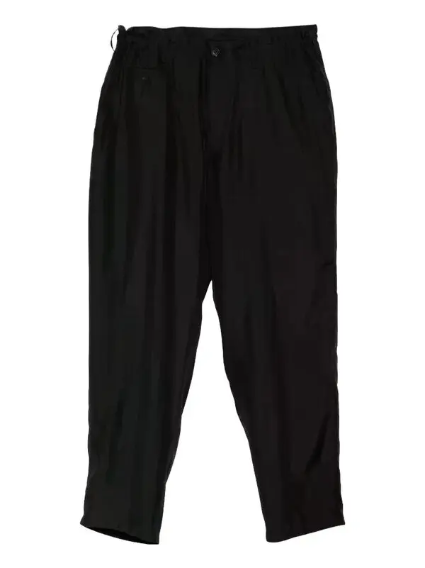 Yohji Yamamoto Elasticated-waistband Tapered Trousers - Black