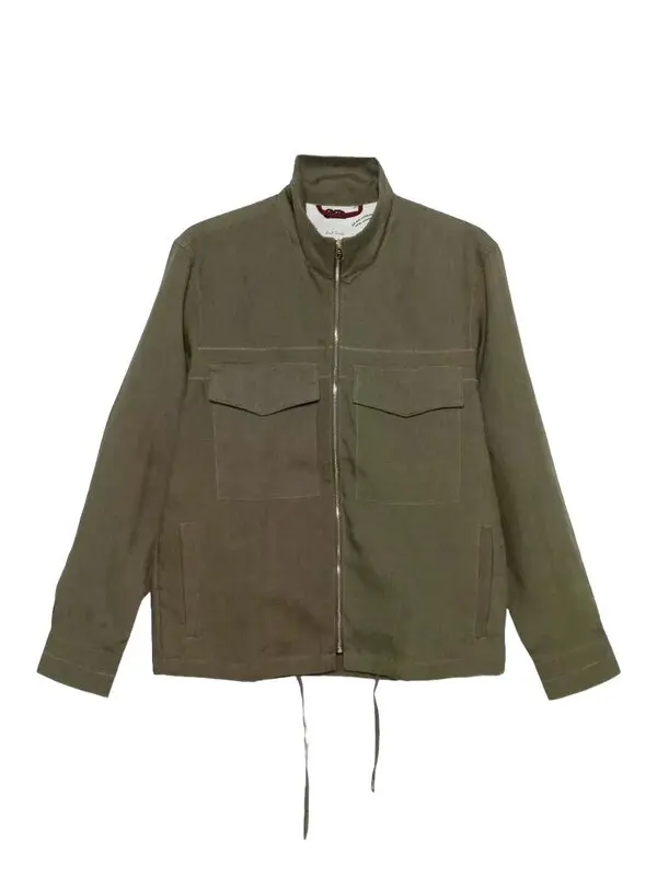 Paul Smith Zip-up Linen Jacket - Green