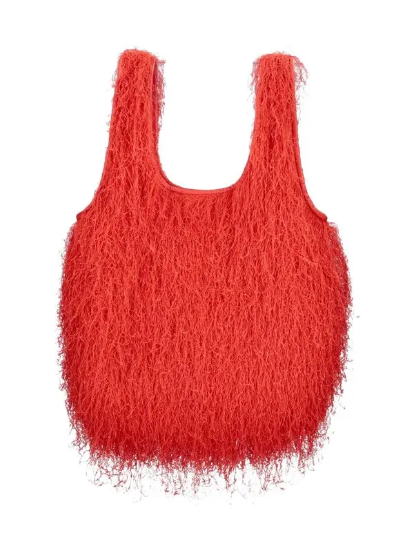 Dries Van Noten Fringe "marche" Tote Bag - Red