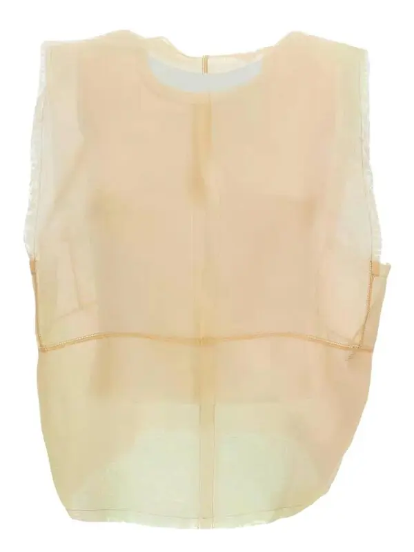 HUI MILANO Ciro Sheer Silk-organza Top - Neutrals