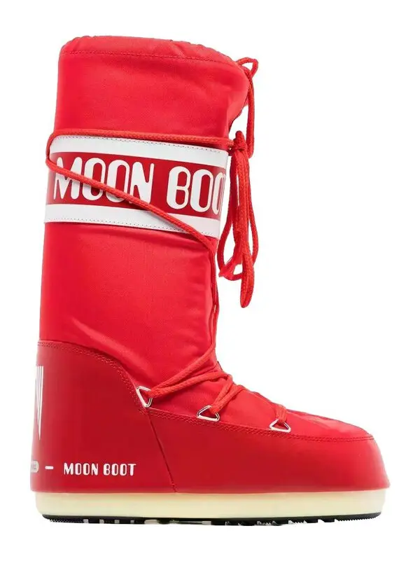 Moon Boot Logo Lace-up Boots - Red