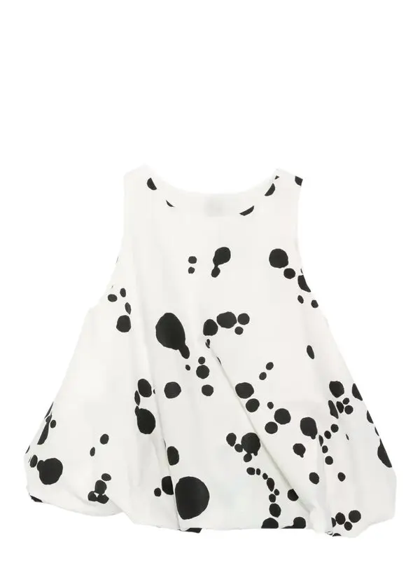 Apuntob Bubble-hem Sleeveless Blouse - White