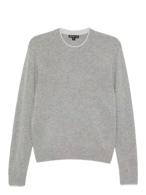 JAMES PERSE Contrast-trim Cashmere Sweater - Grey