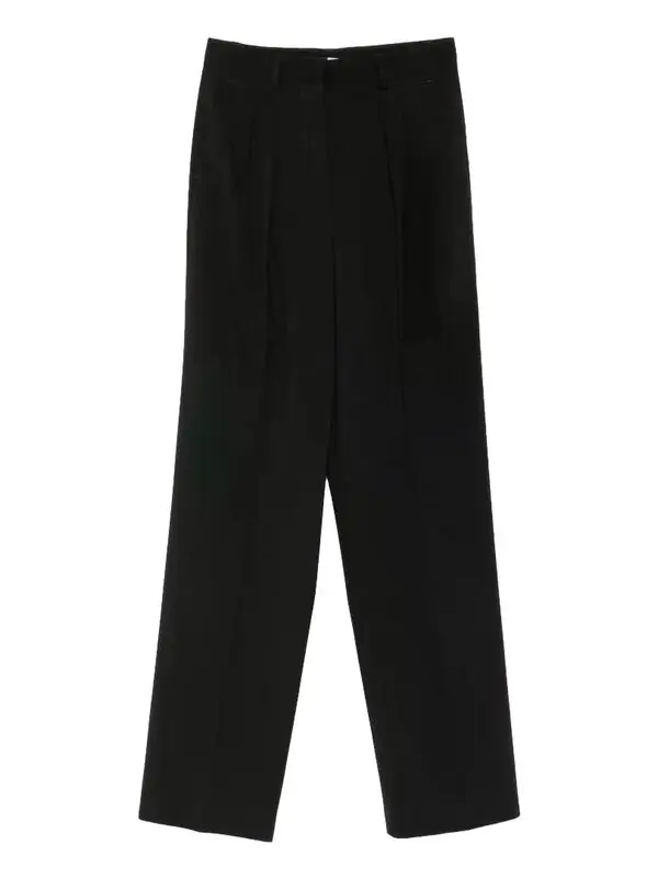 MANUEL RITZ Pleated Straight-leg Trousers - Black