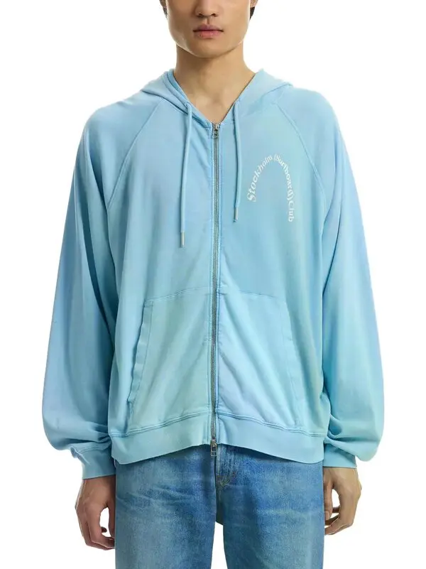 STOCKHOLM SURFBOARD CLUB Logo-print Zip-up Hoodie - Blue