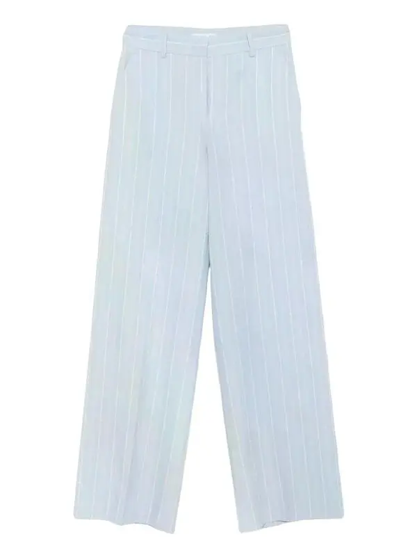 MANUEL RITZ Pinstripe Wide Leg Trousers - Blue