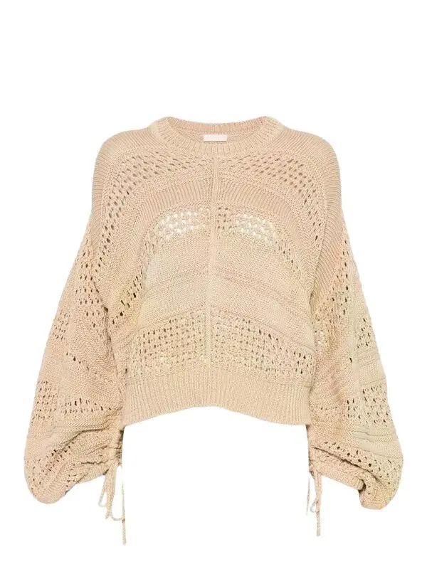 Liu Jo Beige Crochet Jumper - Neutrals
