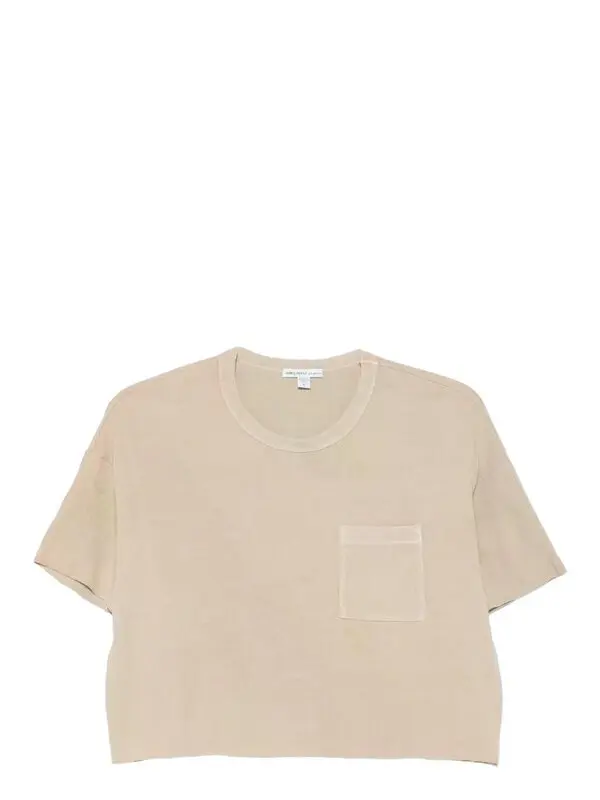 JAMES PERSE Pocket Cropped T-shirt - Neutrals