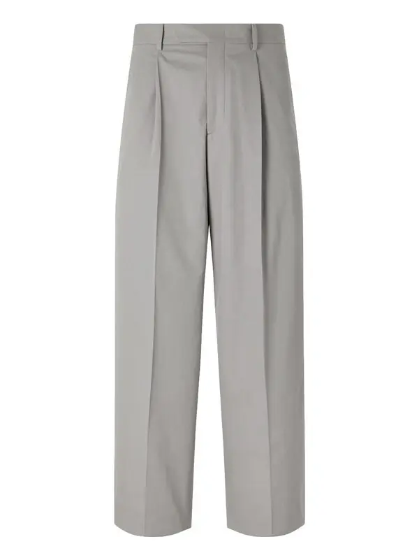 JIL SANDER Straight-leg Cotton Trousers - Gray
