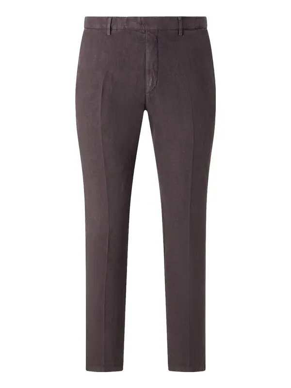 Boglioli Straight-leg Linen Suit Trousers - Brown