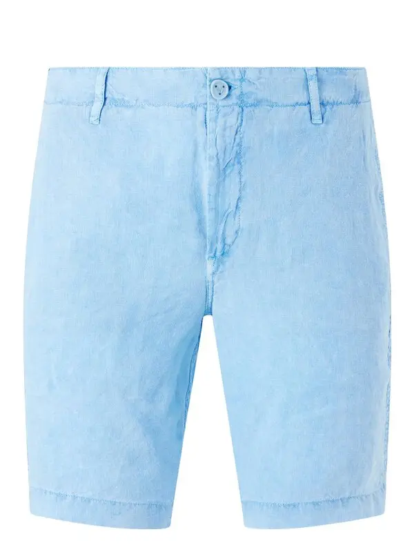 Vilebrequin Straight-leg Garment-dyed Linen Shorts - Blue