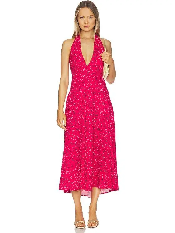 Faithfull The Brand Jennah Midi Dress - Linnea Dot Rosso