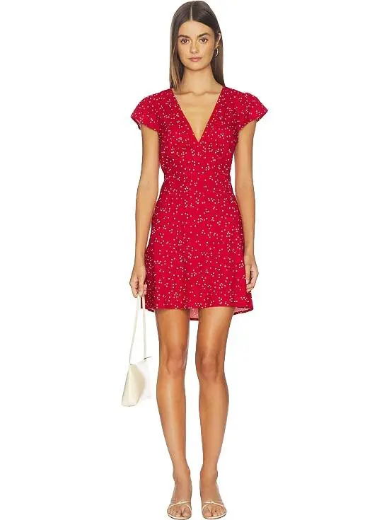 Faithfull The Brand Alvisa Mini Dress - Linnea Dot Rosso