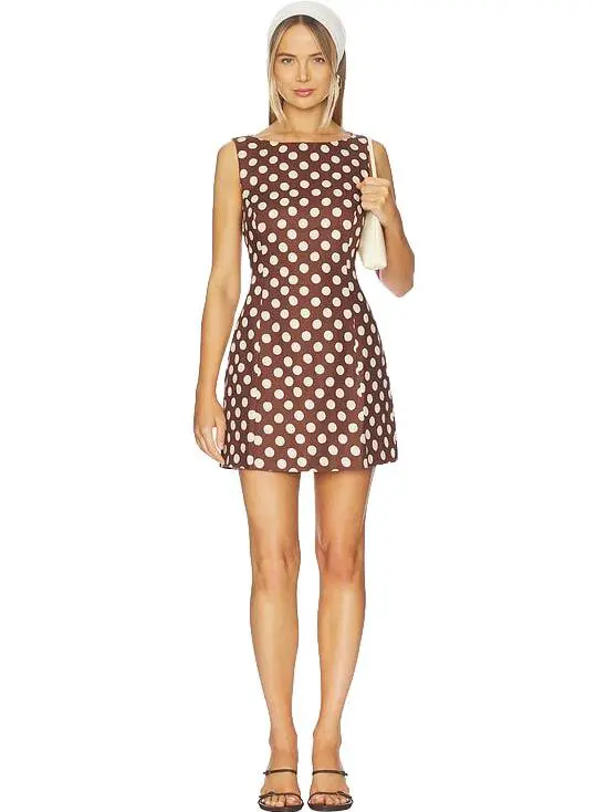 Faithfull The Brand Lydie Mini Dress - Cioccolato Dot