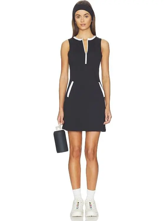 GOLD HINGE Half-zip Pocket Dress - Black