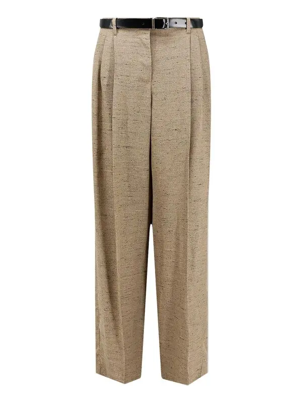Dolce & Gabbana Mélange Trousers With Belt - Beige