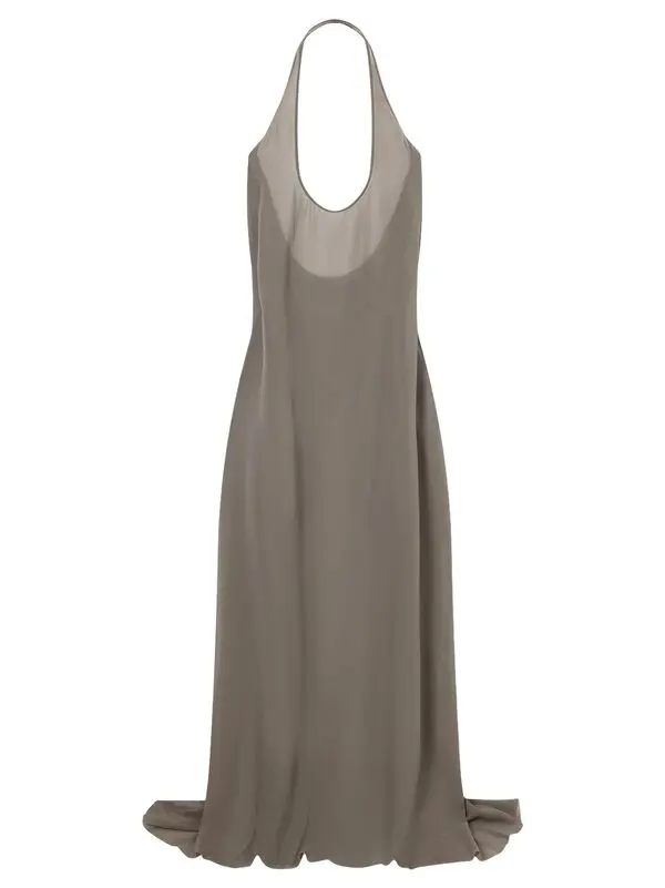 Rick Owens Haltar Silk Georgette Gown - Gray