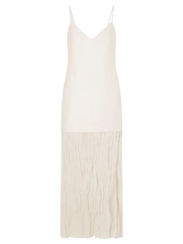 RÓHE Linen-blend And Chiffon Midi Dress - Cream