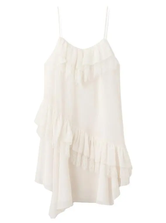 Mango Sieni Lace Detail Dress - Ecru