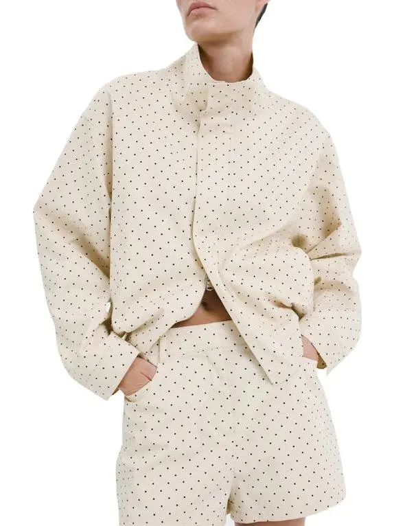 Mango Dots Cotton Jacket - Ecru