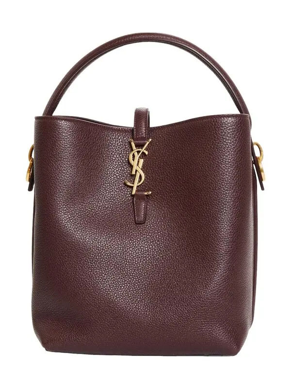 Saint Laurent Le 37 Supple Leather Bucket Bag - Rouge Cabernet