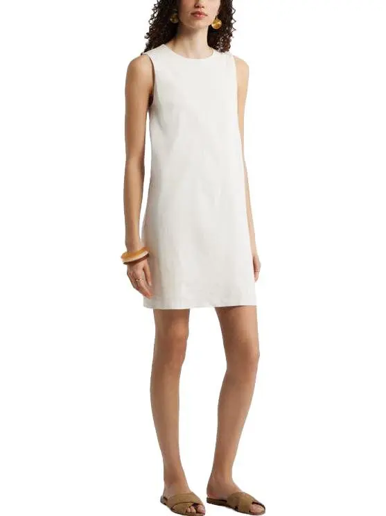 Nordstrom Sleeveless Linen Blend Minidress - Ivory Tofu