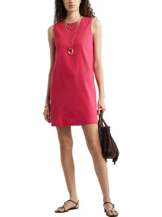 Nordstrom Sleeveless Linen Blend Minidress - Red Jazzy
